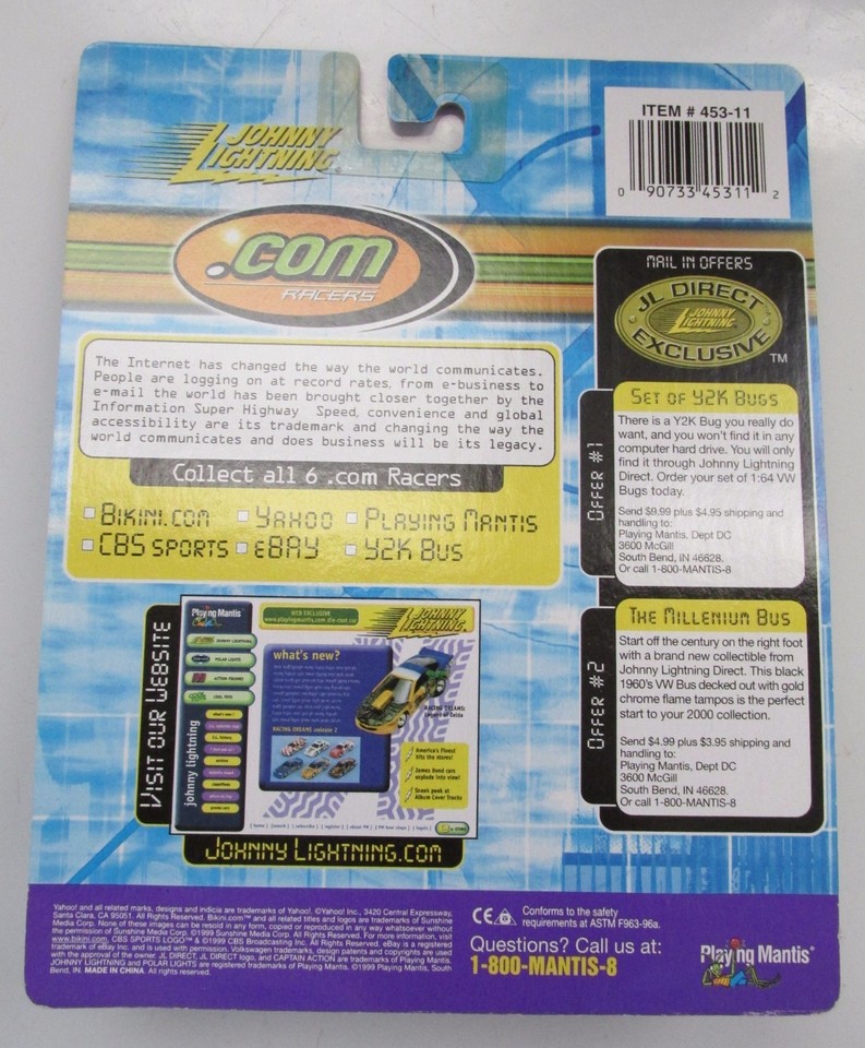 Johnny Lightning .COM Racers Y2K BUG 1999 Playing Mantis NEW | eBay