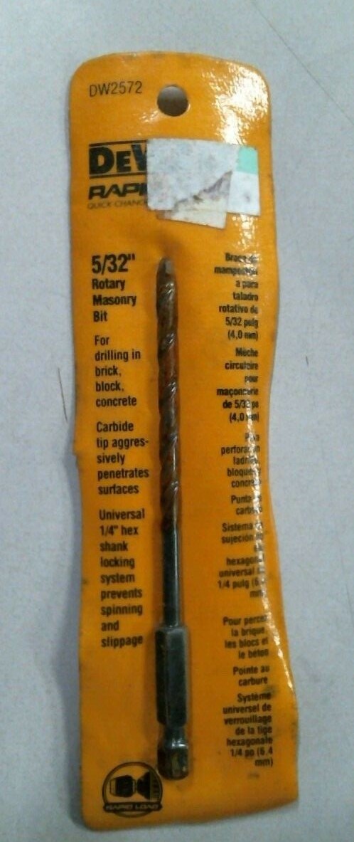 DeWalt DW2572, 5/32" Rotary Masonry Drill Bit FREE SHIPPING | eBay