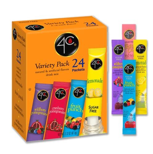 4C Powder Drink Mix Packets, Variety Pack, 24 Count, Singles Stix On ...