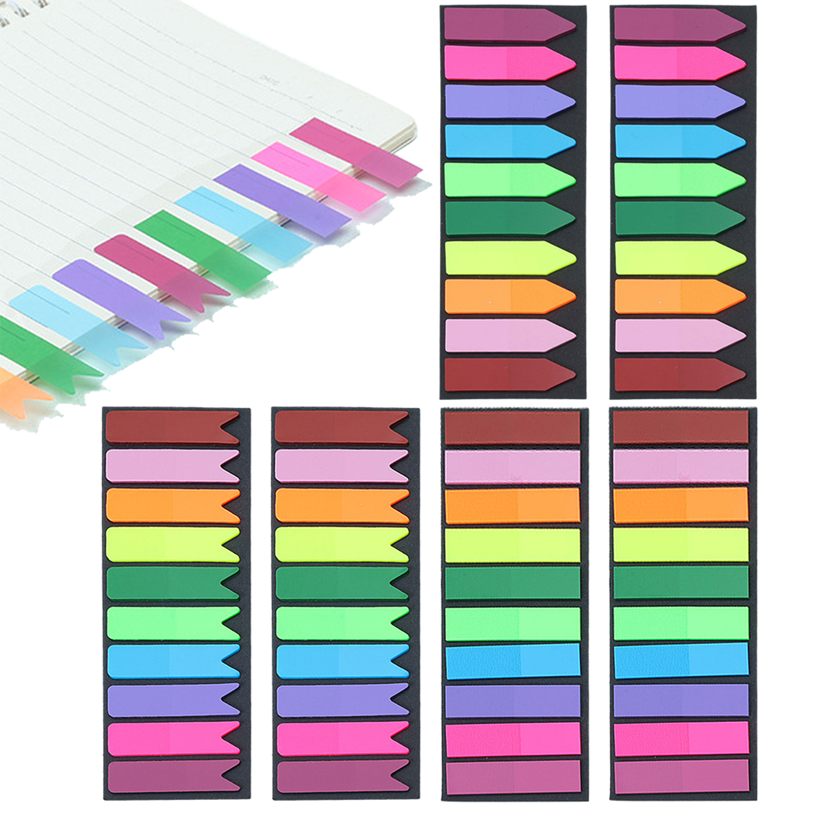 6pcs Classify File Colored Transparent Sticky Tab Crafts Repositionable ...