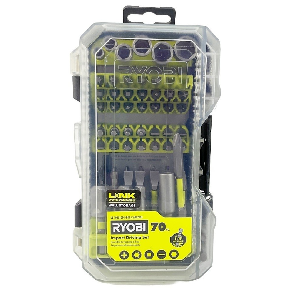 Ryobi PCL206 ONE+ 18V Cordless 1/2 in. Drill/Driver & 70 pc Impact ...