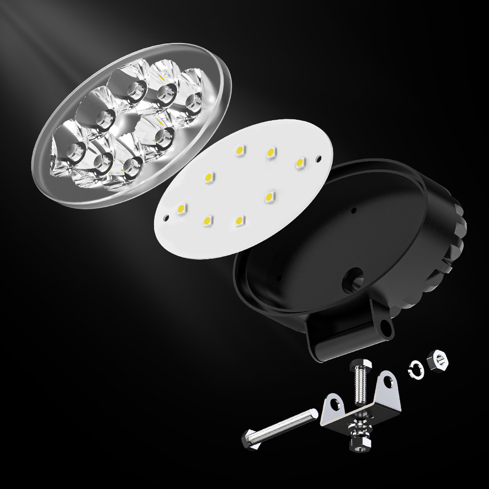 Oval LED Headlight 12V-24V IP68 Work Light fit Various JCB JOHN DEERE ...