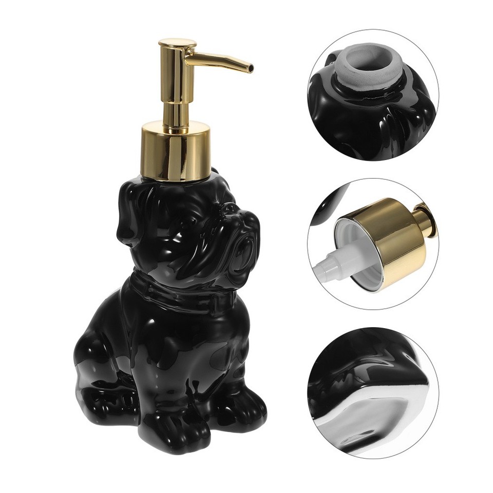 Soap Dispenser Bathroom Cute Ceramic Lotion Bottle Dog Hand Themed ...