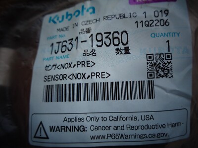 KUBOTA: PART 1J631-19360 NOX SENSOR ( NEW ) | eBay