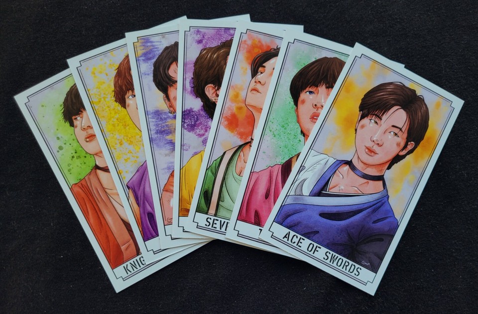 BTS Tarot Card Set | Bangtan Boys K-Pop Tarot Cards | Custom Tarot Deck ...