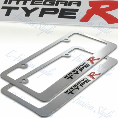2Pcs ACURA INTEGRA TYPE R Chrome License Plate Frame Hand Painted ...