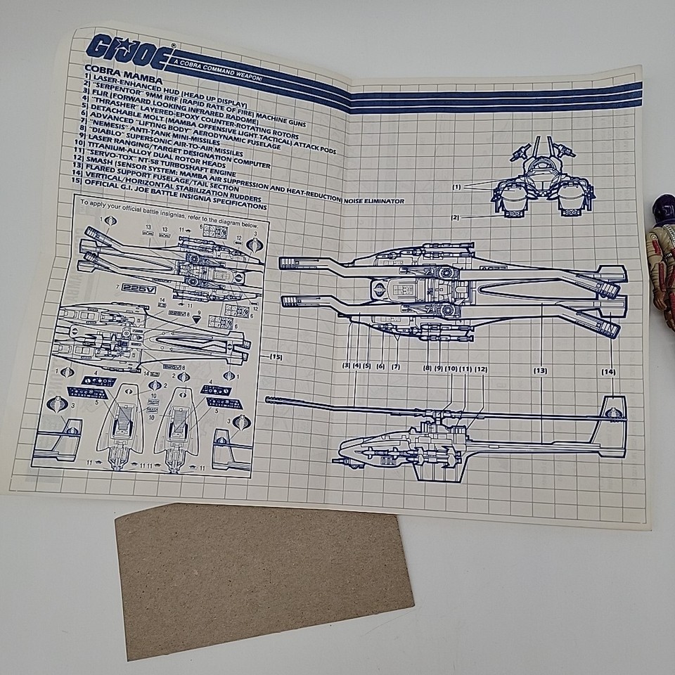 Gi Joe Cobra Mamba Helicopter Vehicle Gyro-Viper Action Figure ...