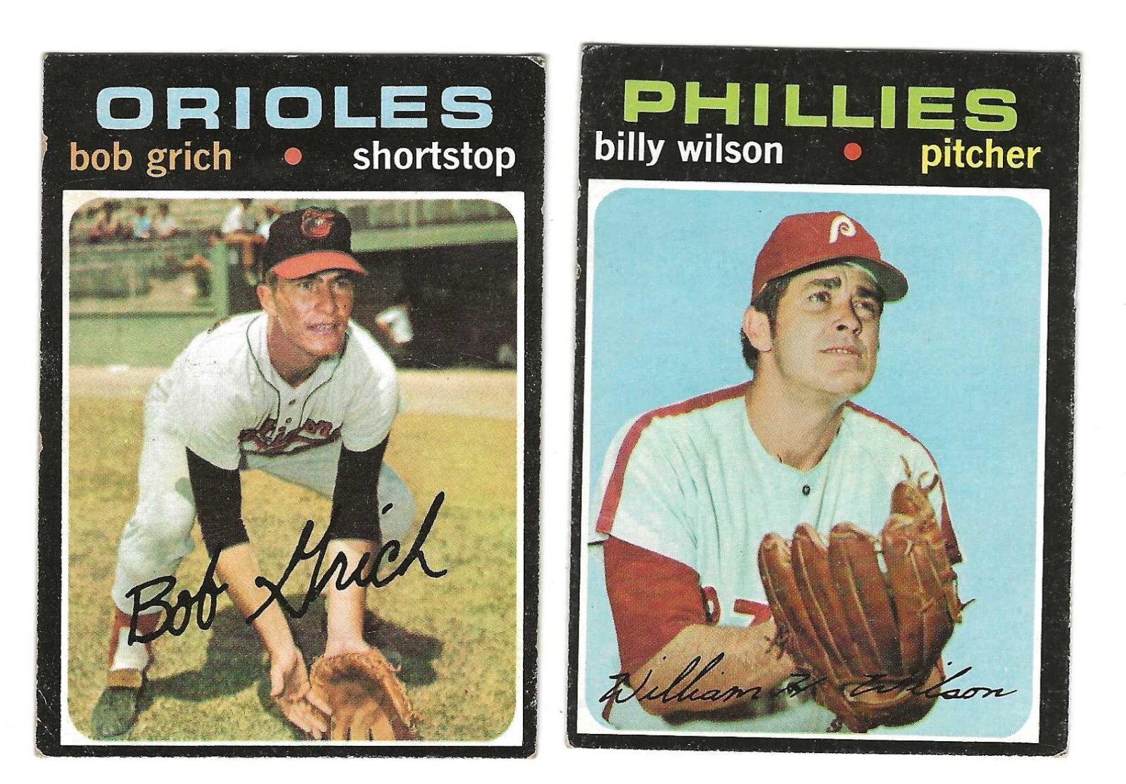 Lot of two 1971 Topps, Billy Wilson, #192, Bob Grich, #193 | eBay