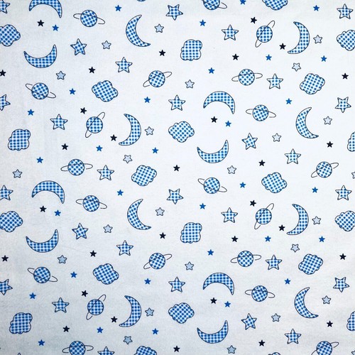 Moon Stars and Planets Flannel Fabric by Blank Textiles BTR-F.3784 Baby ...