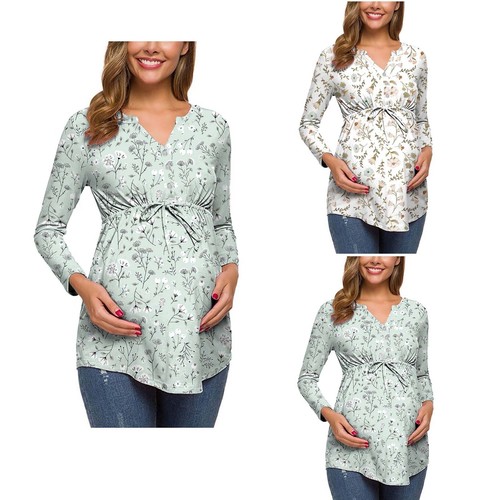 WoMen Nursing Top Maternity Shirts Soft Short Sleeve Pregnancy T Shirts ...