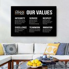 Personalized Company Core Values Wall Art Our Values Business Office ...