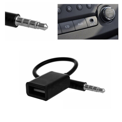 Car AUX Jack Audio Input Cord Cable Car MP3 3.5mm Male To USB Port ...