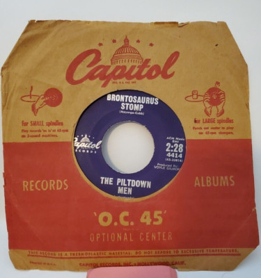 Piltdown Men BRONTOSAURUS STOMP / MCDONALD'S CAVE (ROCK 45) #4414 PLAYS ...
