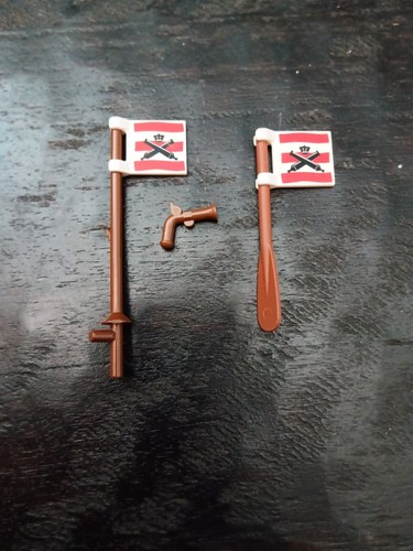 Lego Imperial mini flags crossed cannons on red and white wave pattern ...