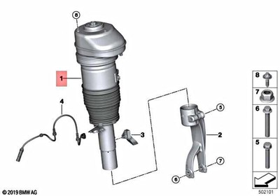 Genuine BMW X5 G05 X5 30dX Air Suspension Strut Front Right Vdm Low ...