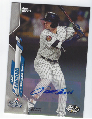 JAKE SANFORD 2020 TOPPS PRO DEBUT BASEBALL AUTO | eBay