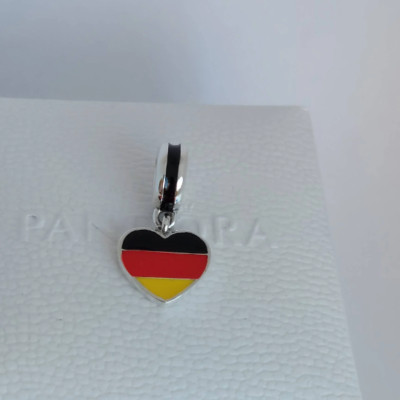 Pandora Germany Flag Love Dangle Charm NEW with BOX Silver 925 Ale ...