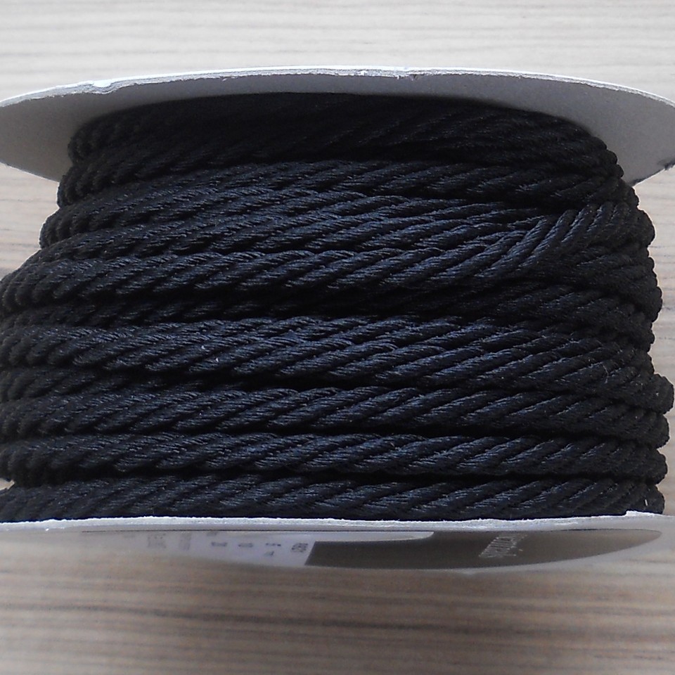 CORD BERISFORDS BARLEY TWIST ROPE 5MM x 4 METRES Gold, Black, White ...