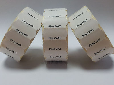 45,000 'Plus VAT' White Permanent 26mm x 12mm Price Gun VAT Labels ...