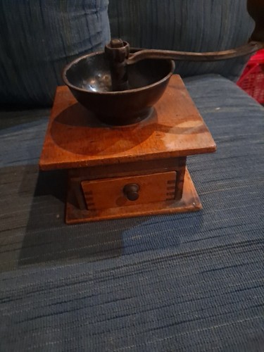 Antique Primitive Coffee Grinder Rustic Farmhouse Kitchen Decor Wood ...