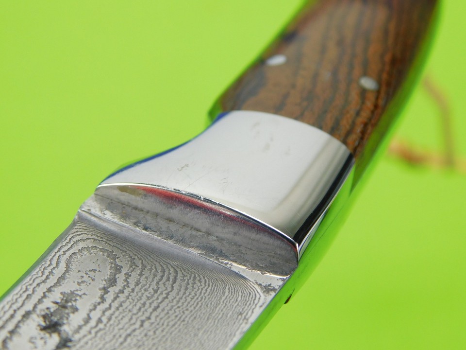 US Custom Made Maker Marked Damascus Blade Small Hunting Knife w ...