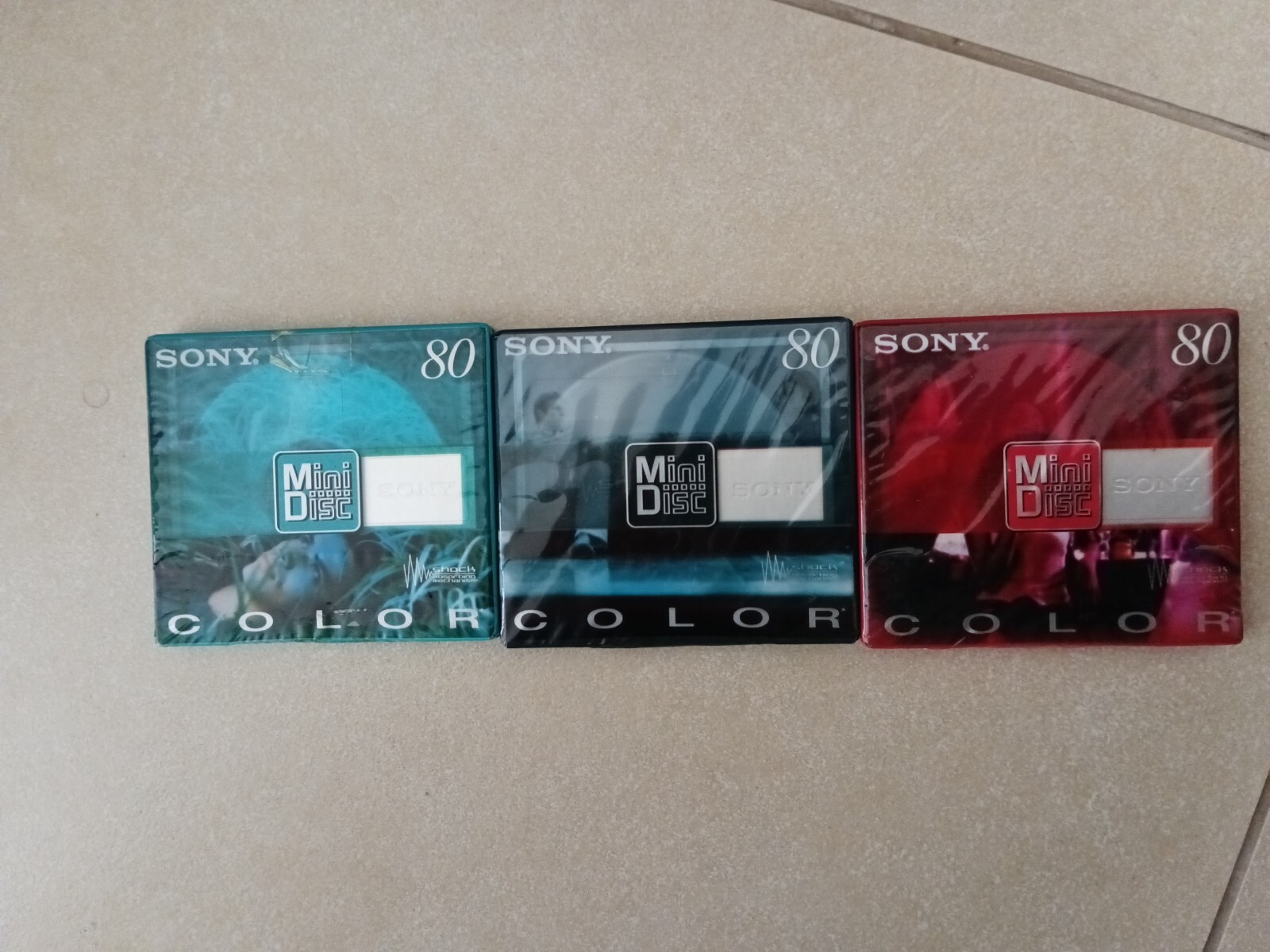 Lot Of 3 Sony Color Collection new sealed MiniDisc 80 Minutes mdw80crg ...