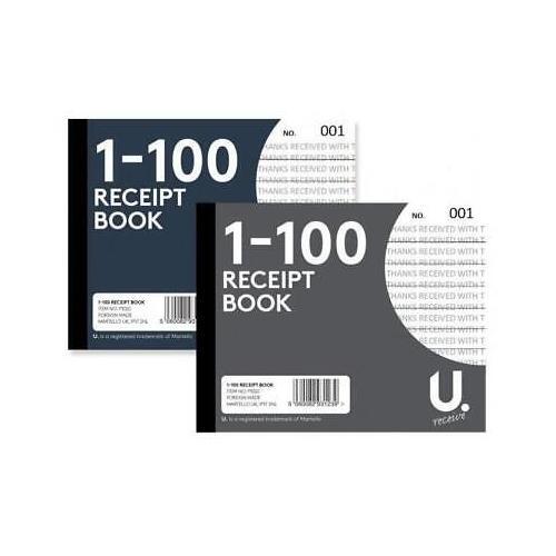 SMALL A6 RECEIPT BOOKS Cash Notepad/Invoice Pad 1-100 Numbered Pages ...