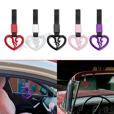 Broken Heart Shaped Car Handle Straps Hang Ring Charm Decorative Subway ...