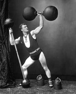 BODYBUILDER EUGEN SANDOW WITH WEIGHT EQUIPMENT 11x14 GLOSSY PHOTO PRINT ...