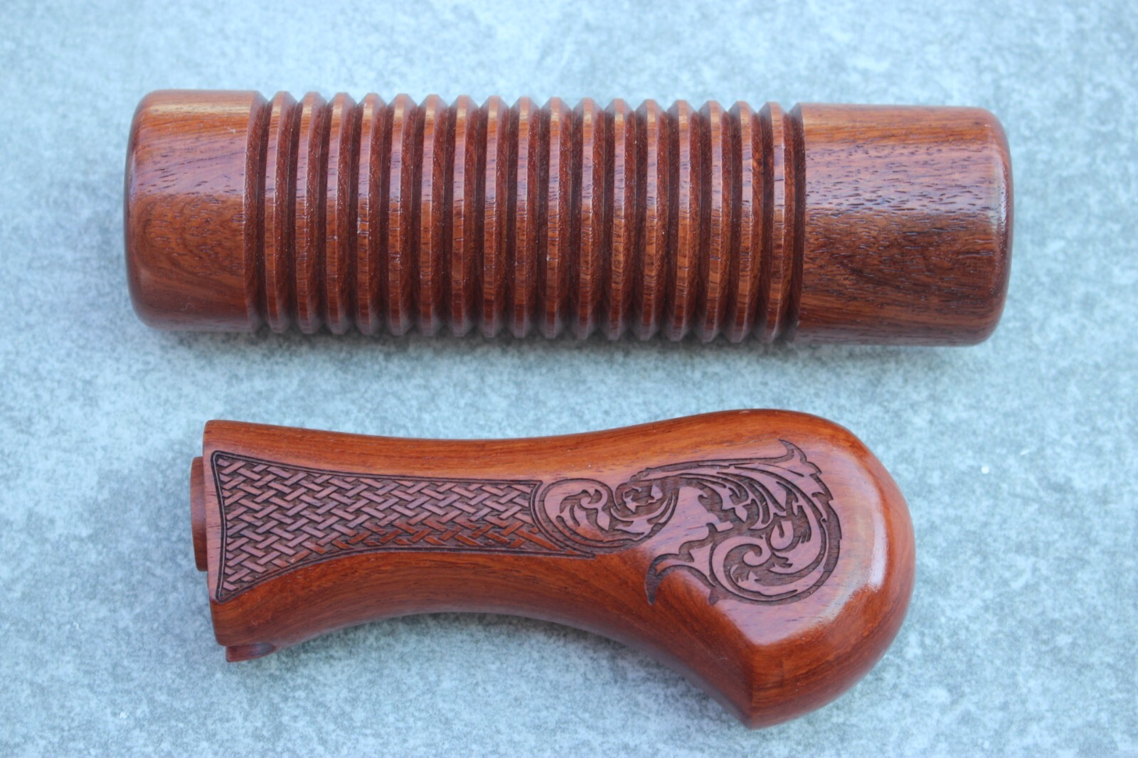 FOREND & STOCKS GRIPS FOR MOSSBERG 590 SHOCKWAVE 12 GA. WOOD FURNITURE ...