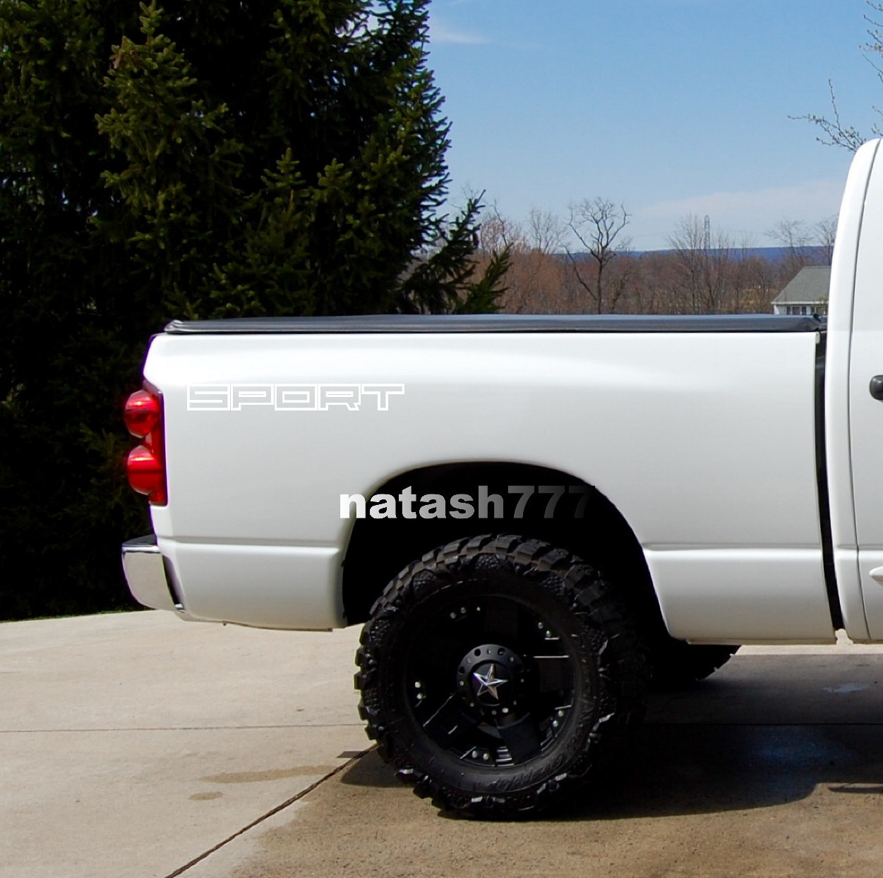 SPORT TRUCK 4x4 pickup off road Vinyl Decal Sticker emblem logo - WHITE ...