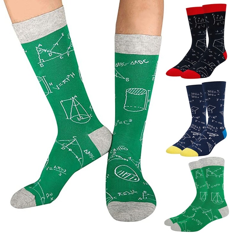 Mathematical Formula Print Socks Geometry Abstract Math Funny Tube ...