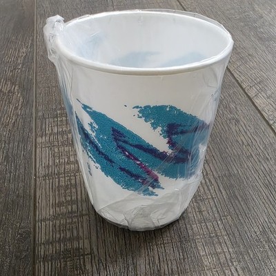 Vintage 90’s Styrofoam Cup 8oz Jazz Design Teal Print Individually ...
