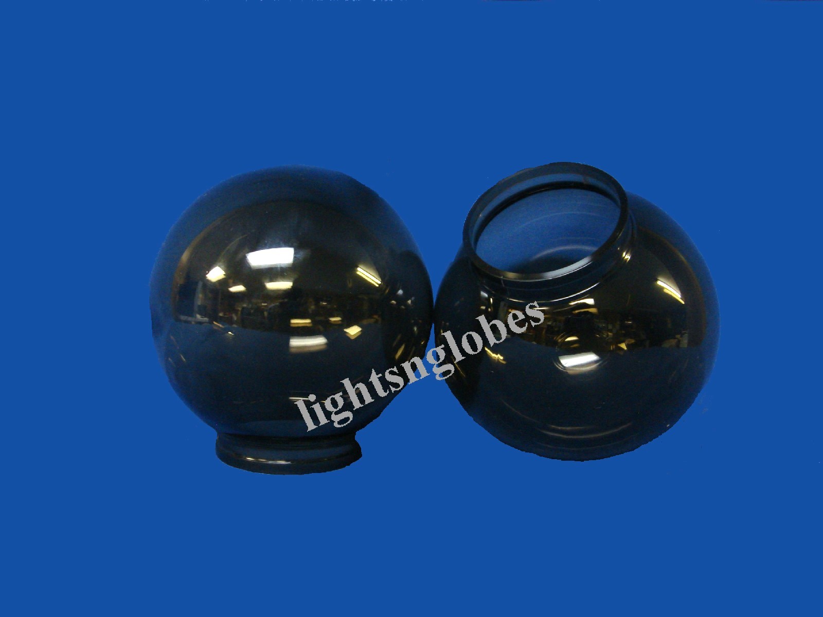 6" SMOKE ROUND ACRYLIC PLASTIC GLOBE FIXTURE LIGHT 3 1/4" NECK LIP ...