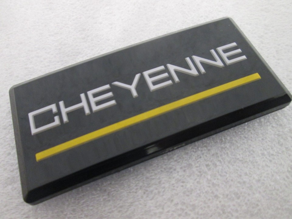 88-98 Chevrolet Cheyenne 2pc Roof Pillar Cab Emblem Badge Nameplate ...