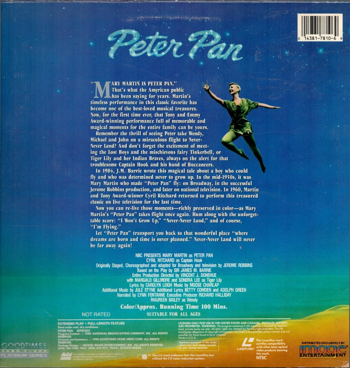 Peter Pan 1990 Laserdisc