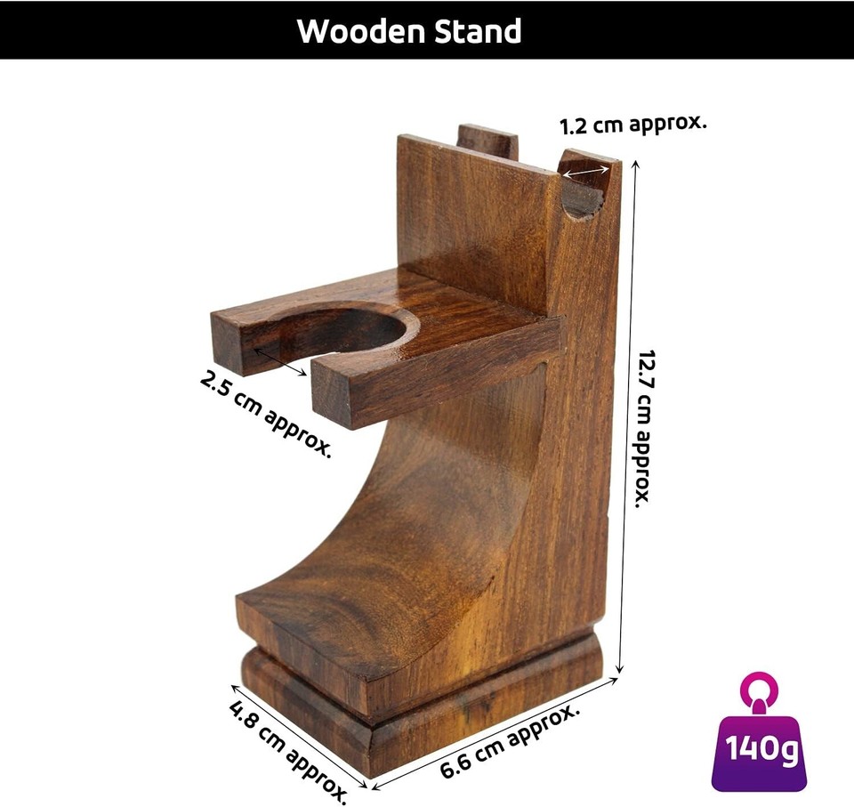 Premium Wood Made Men's Shaving Brush & Razor Stand. Perfect For All ...