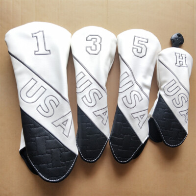 4pcs White Unique Golf Wood Club Cover Driver Fairway Wood Hybrid ...