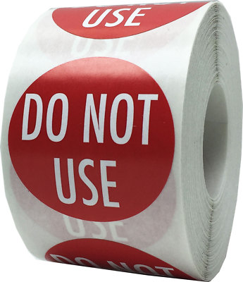 Red with White "DO NOT USE" Stickers | 1.5" Inches Round | 500 Pack | eBay