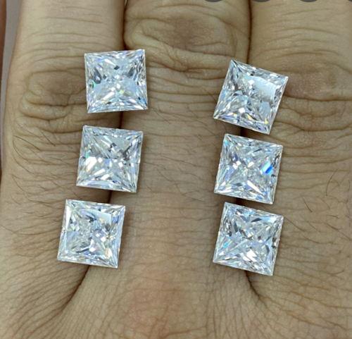 GRA Certified Loose Moissanite Princess Square Cut Stones D VVS1 All ...