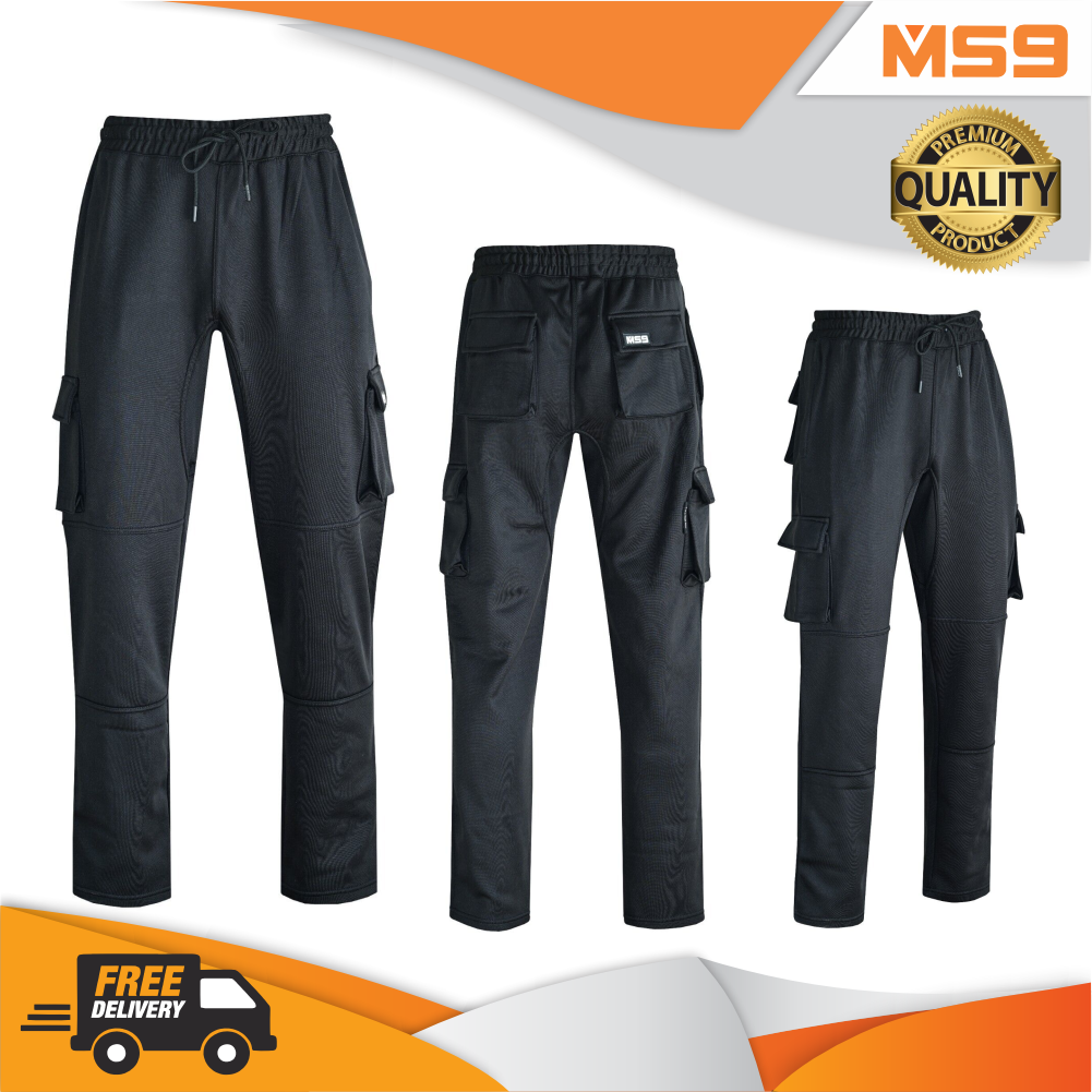 MS9 Mens Cargo Combat Work Trouser Tracksuit Jogging Bottoms Pants ...