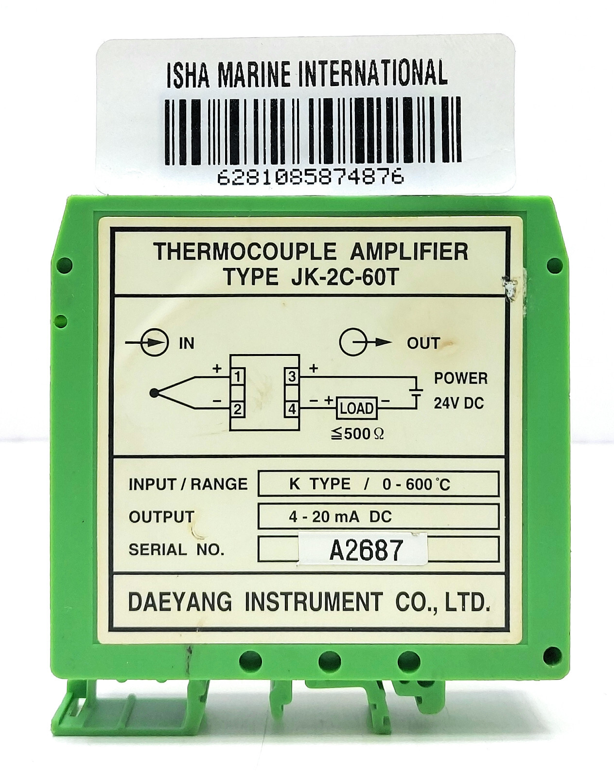 DAEYANG INSTRUMENT JK-2C-60T THERMOCOUPLE AMPLIFIER 4876 | eBay
