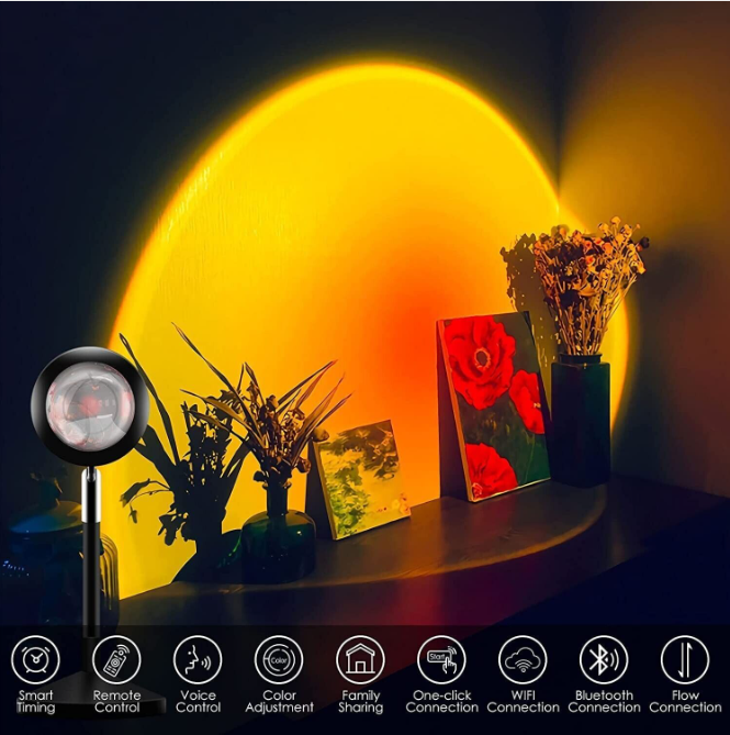 Sunset Lamp, Sunset Projection Lamp Light App Controlled 16 Colors ...