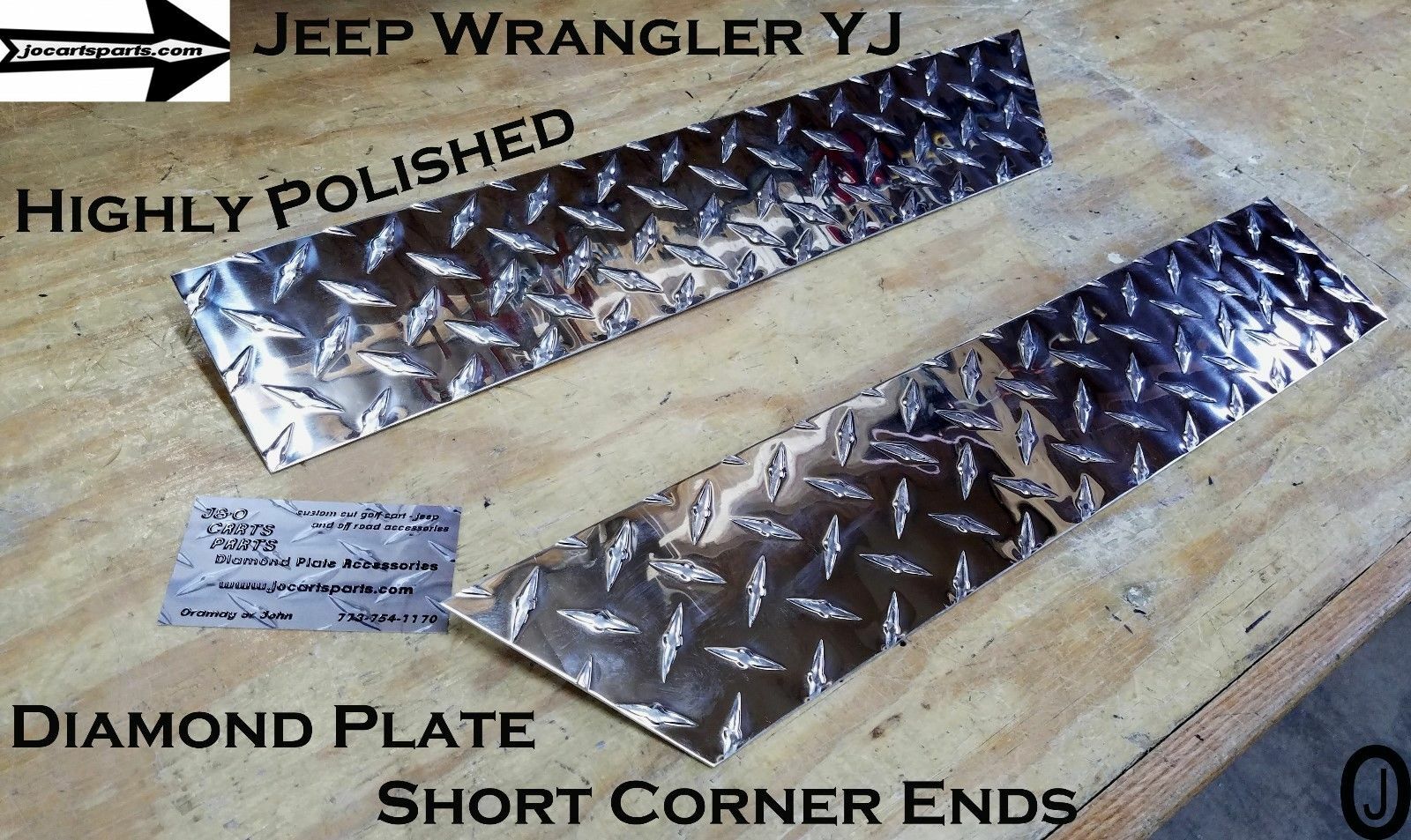 Jeep Wrangler YJ Aluminum Diamond Plate 2 pcs set 3 1/2" Short Corner ...