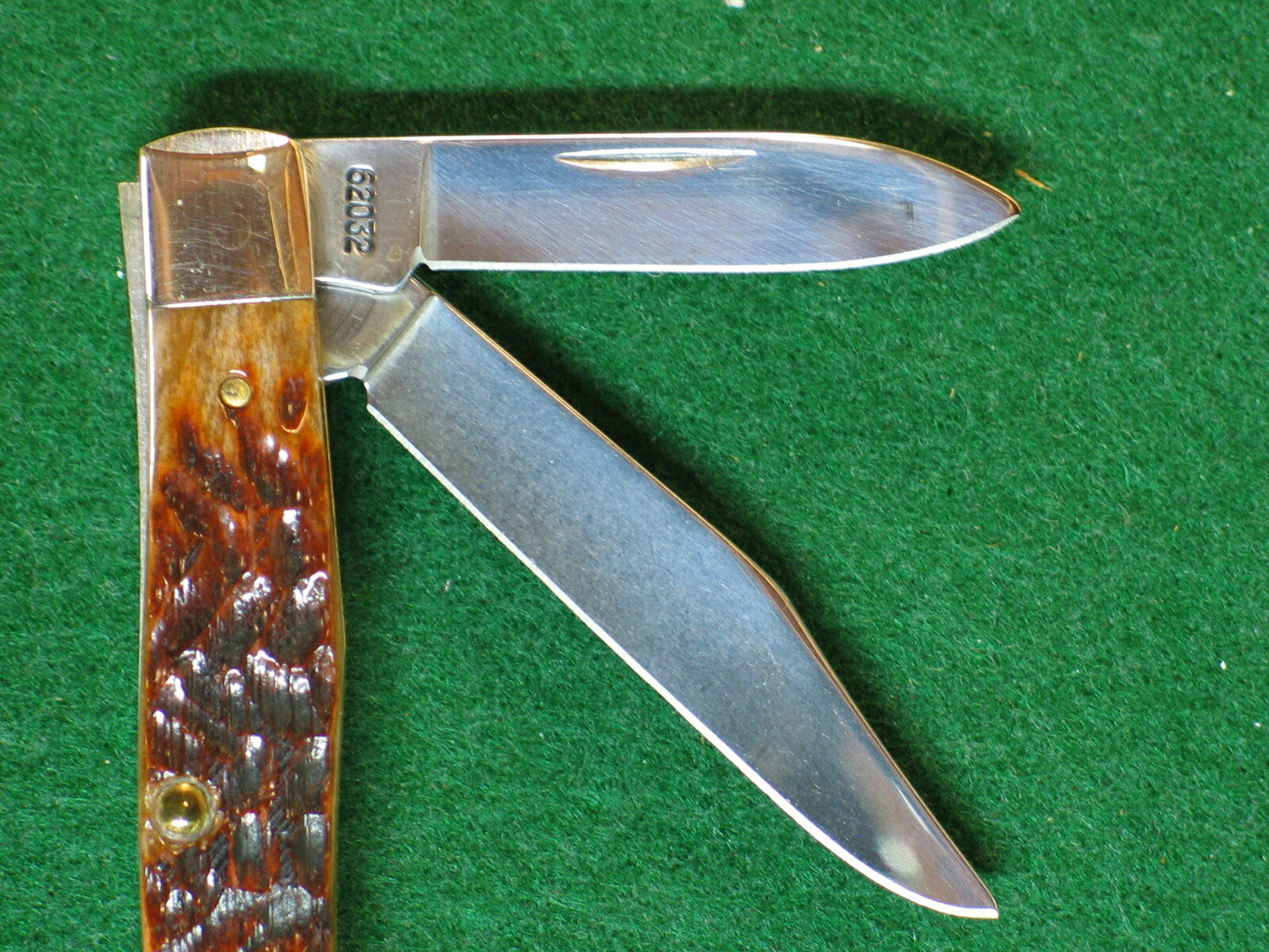 Case XX USA 1 dot 62032 Gunstock pattern Jack Knife in Brown Bone 1989 ...