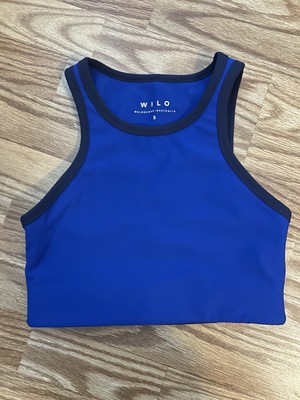 WILO Sports Bra Royal Blue High Neck Size Small | eBay