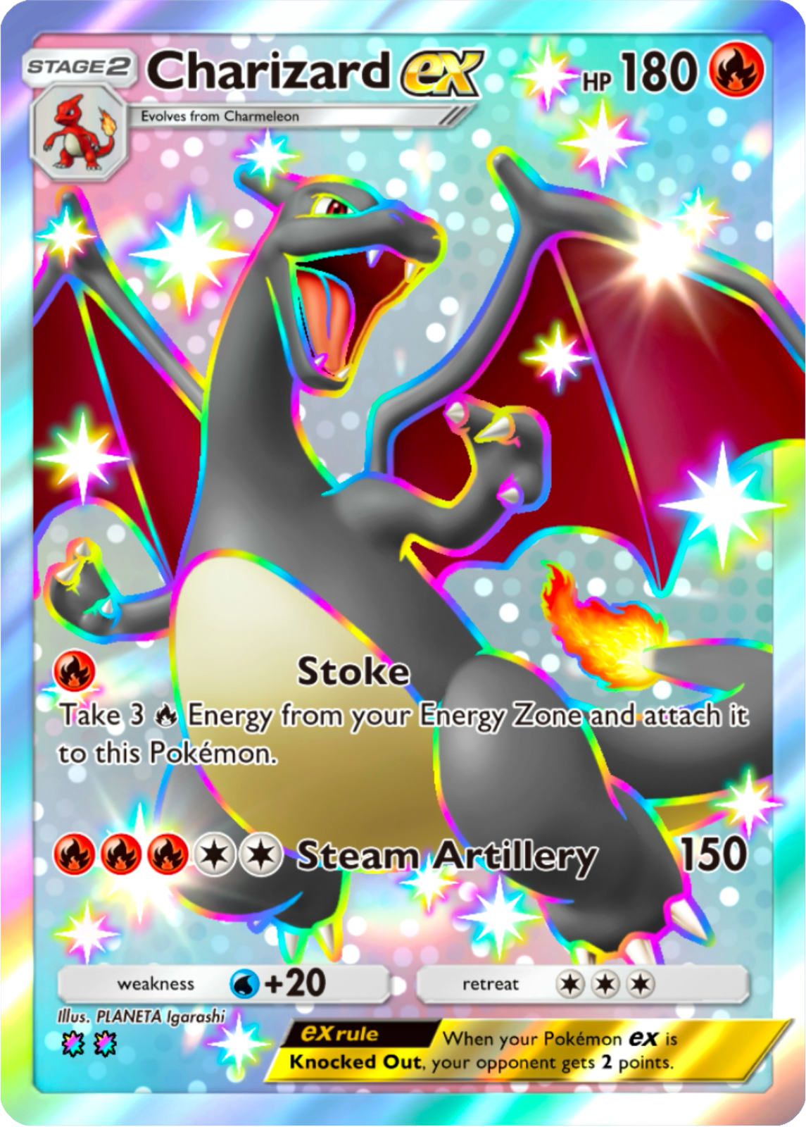 DIGITAL Pokemon Pocket TCG Card 2 Star Shiny Charizard EX Mega Rising ...