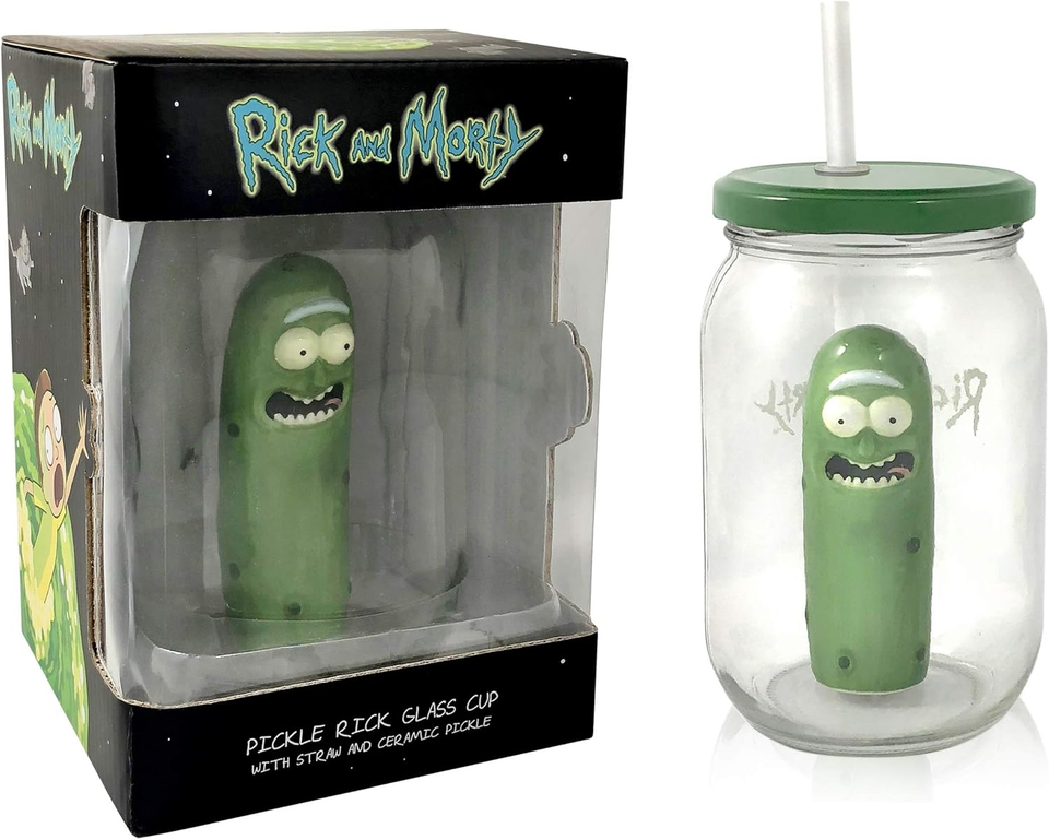 Rick and Morty Pickle Rick - Pickle Jar Glass Mason Jar Exclusive | eBay