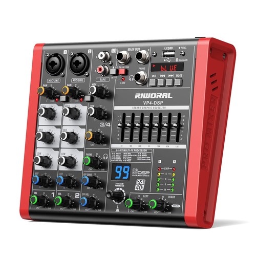4 Channel Audio Interface DJ Mixer With 99 DSP Effects XLR 1/4 inch ...