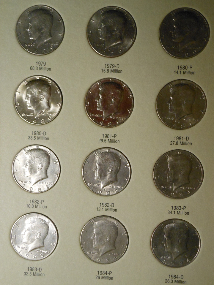 1964-1984 Kennedy Half Dollar Set in Harris Folder (36 Coins) | eBay UK